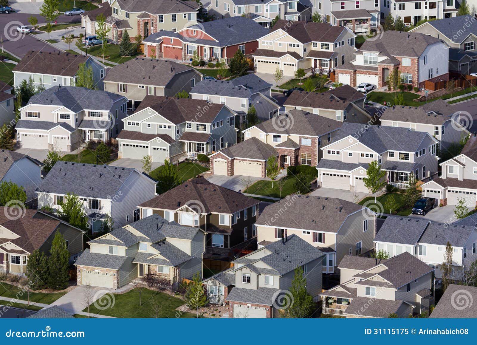 Suburbia stock image. Image of roof, birds, settlement - 31115175