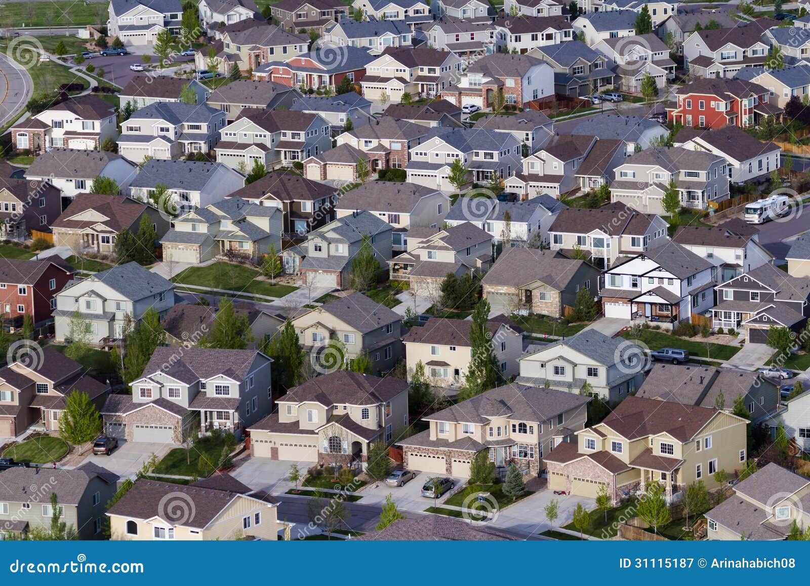 Suburbia stock image. Image of aerial, rocky, town, view - 31115187