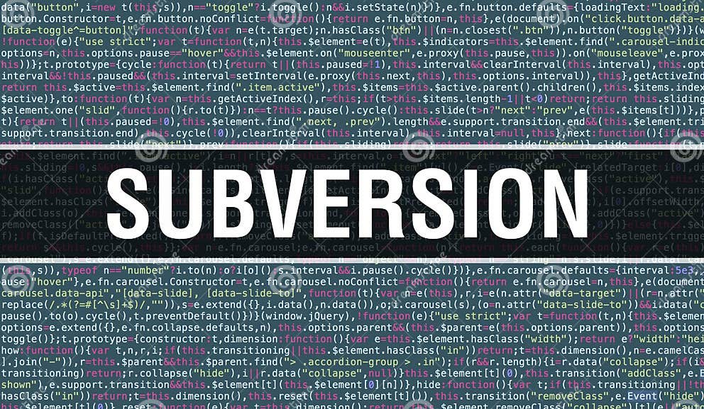 Subversion Text Written on Programming Code Abstract Technology Background of Software Developer ...