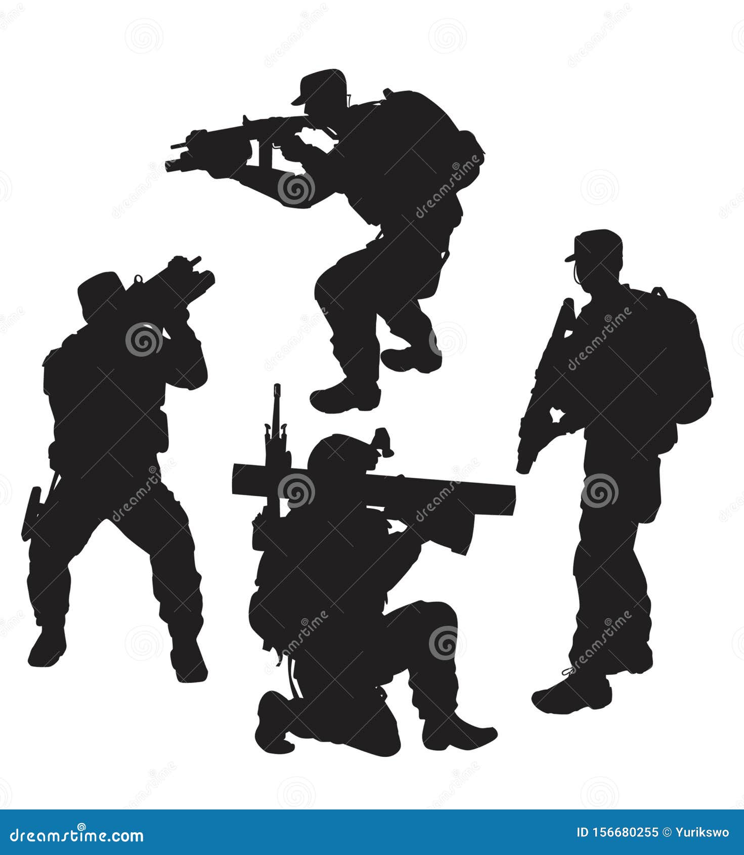 Subversive Group of Armed Militants Stock Vector - Illustration of ...