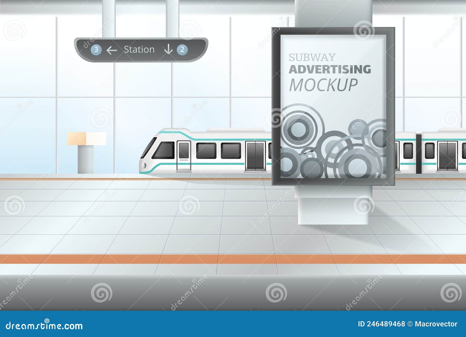 Subway Advertising Mockup stock vector. Illustration of cover - 246489468