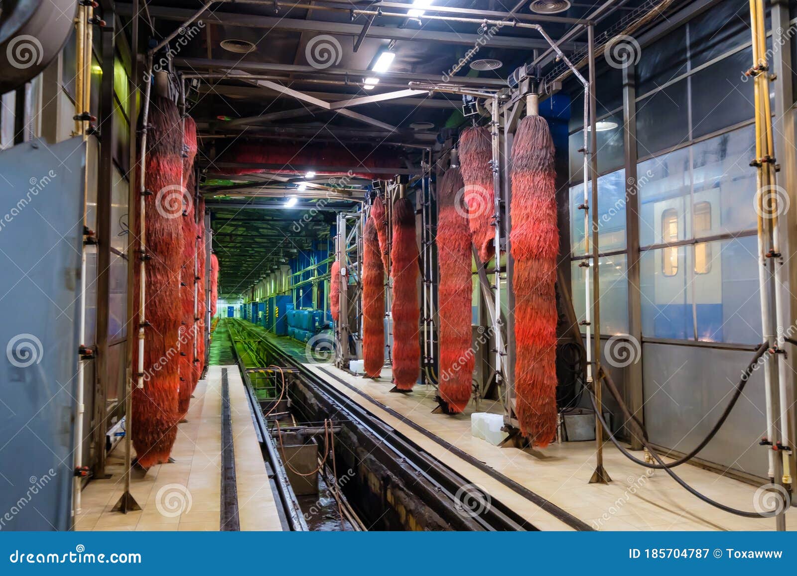 Subway Automatic Wash Brushes for Trains Stock Image - Image of ...