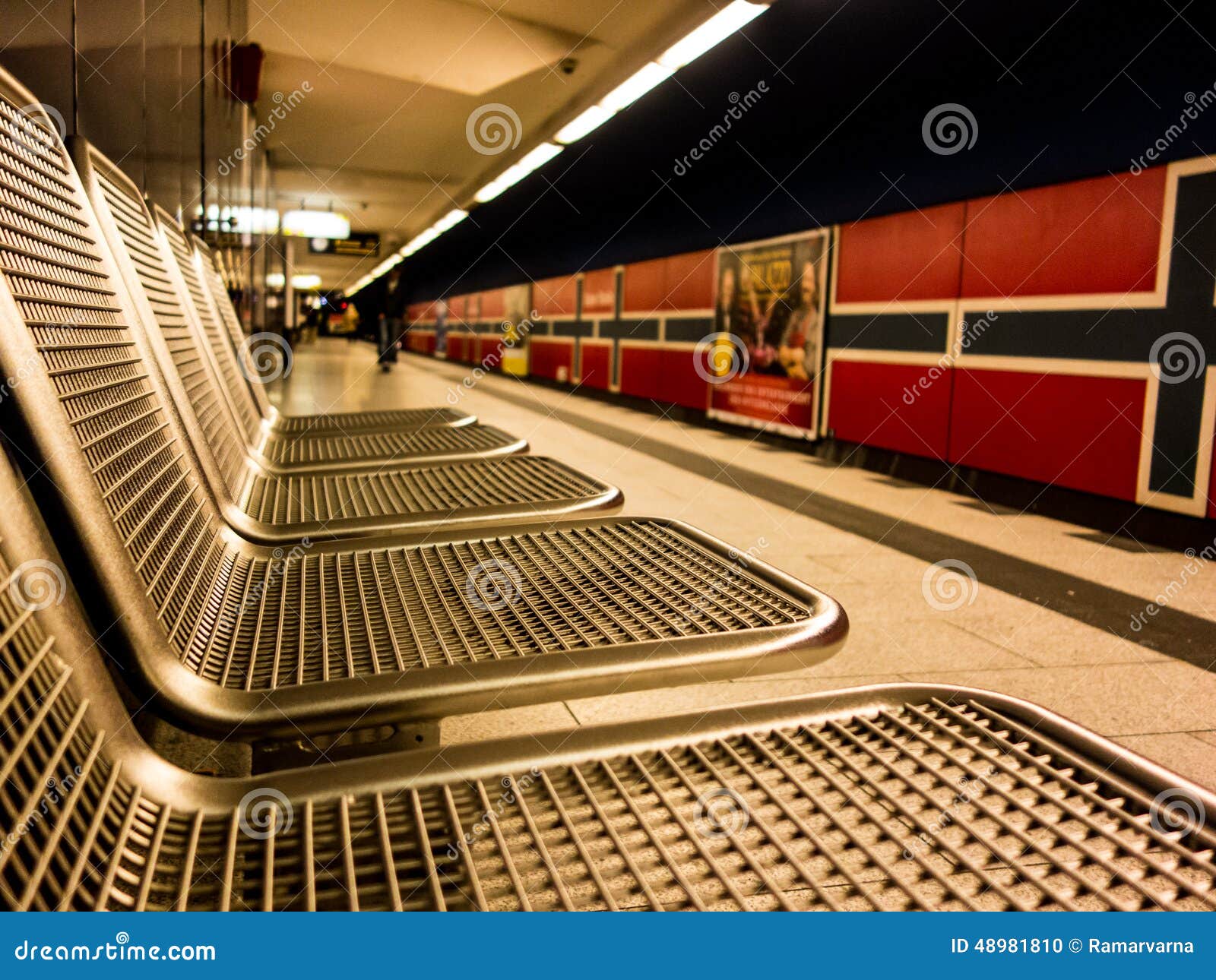 Subway bench stock photo. Image of strange, town, city - 48981810