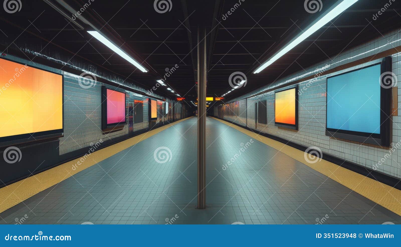 Subway Billboard Mock Up Background Stock Photo - Image of space ...