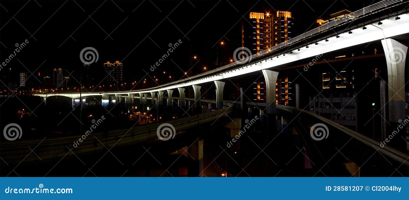 Subway and bridge stock image. Image of illuminated, subway - 28581207