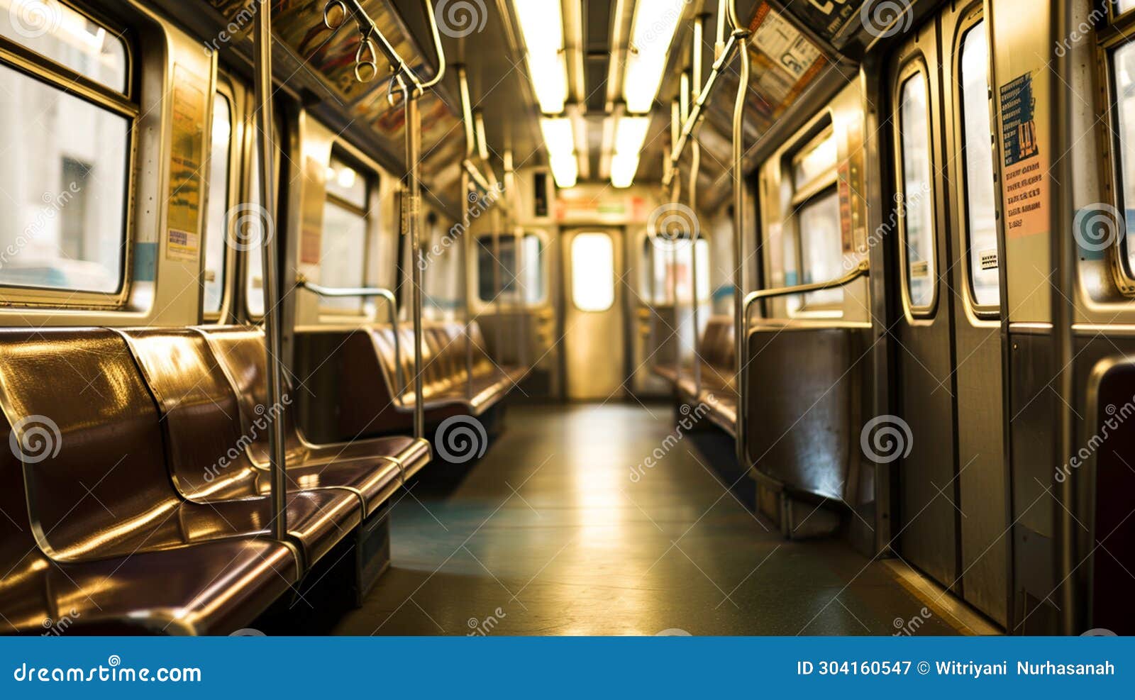Subway Car Empty Interior, Metro Cross Section. Ai Generative Stock ...