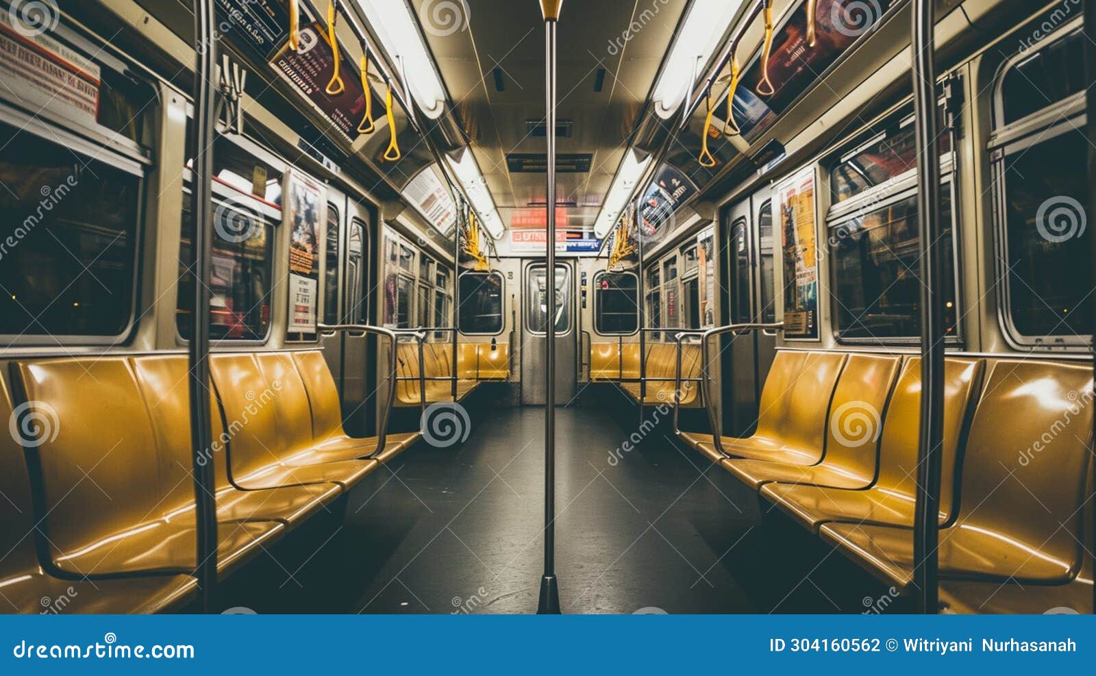 Subway Car Empty Interior, Metro Cross Section. Ai Generative Stock ...