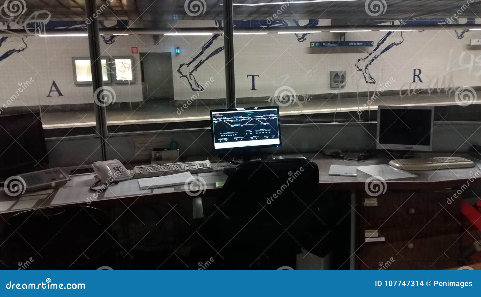 Subway control station editorial stock image. Image of automation ...