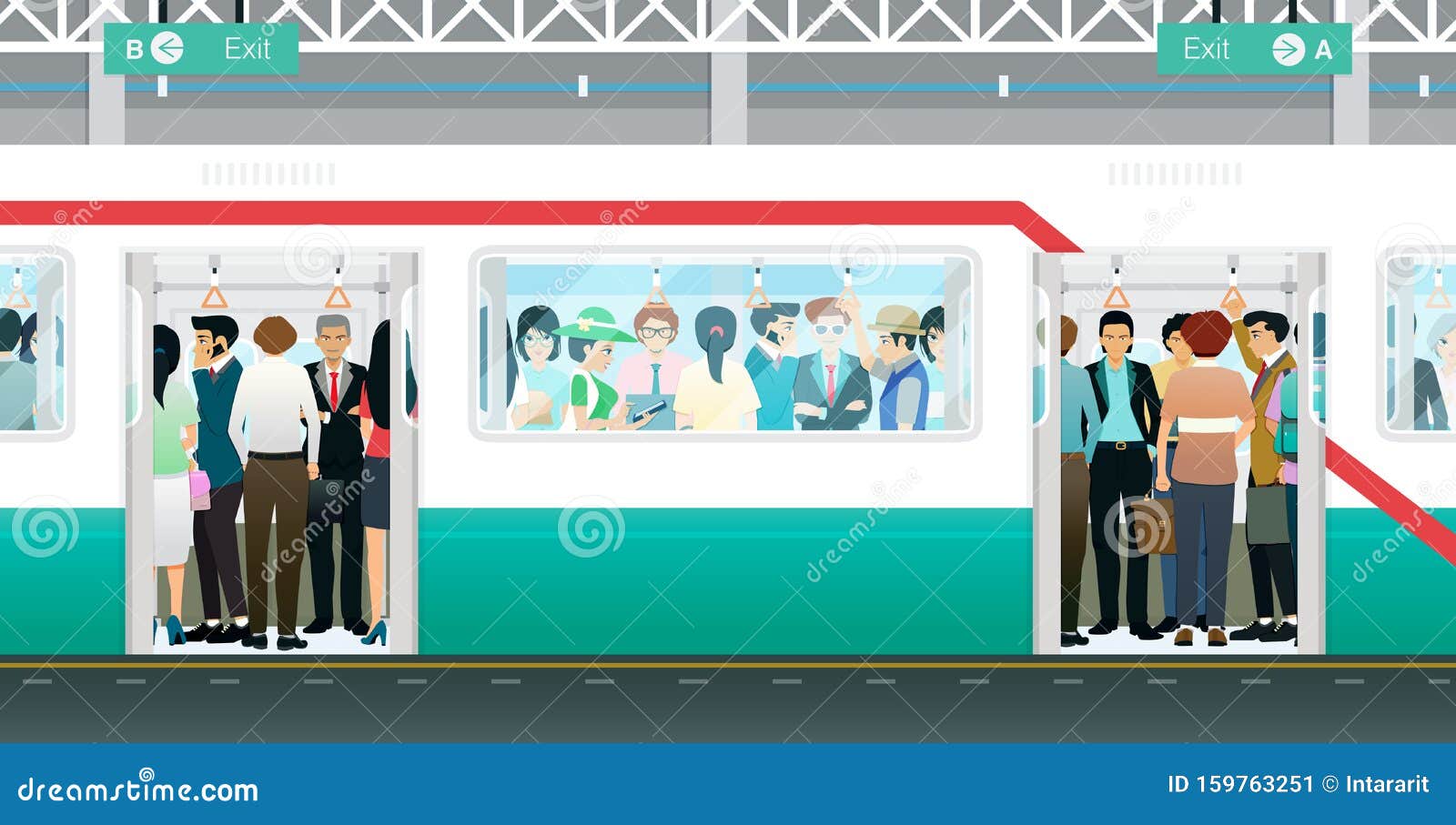 Crowded Subway Vector Illustration | CartoonDealer.com #23112684
