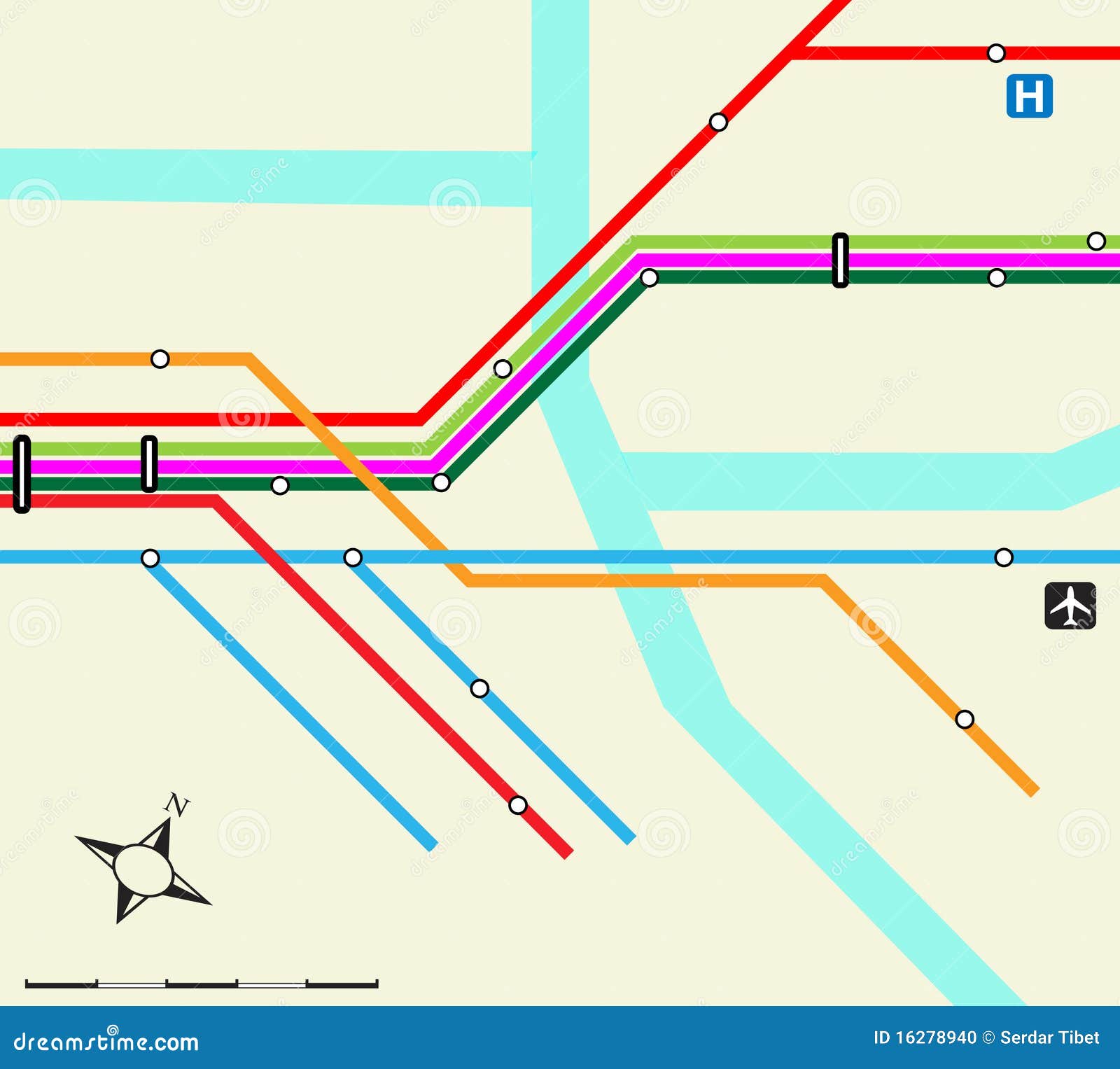 Subway detail map stock vector. Illustration of detail - 16278940