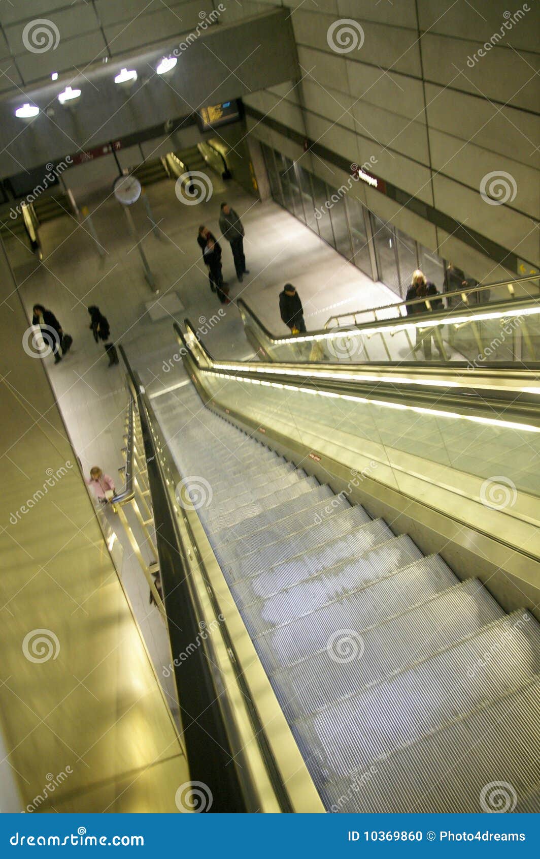 Subway escalator stock photo. Image of tiles, motion - 10369860