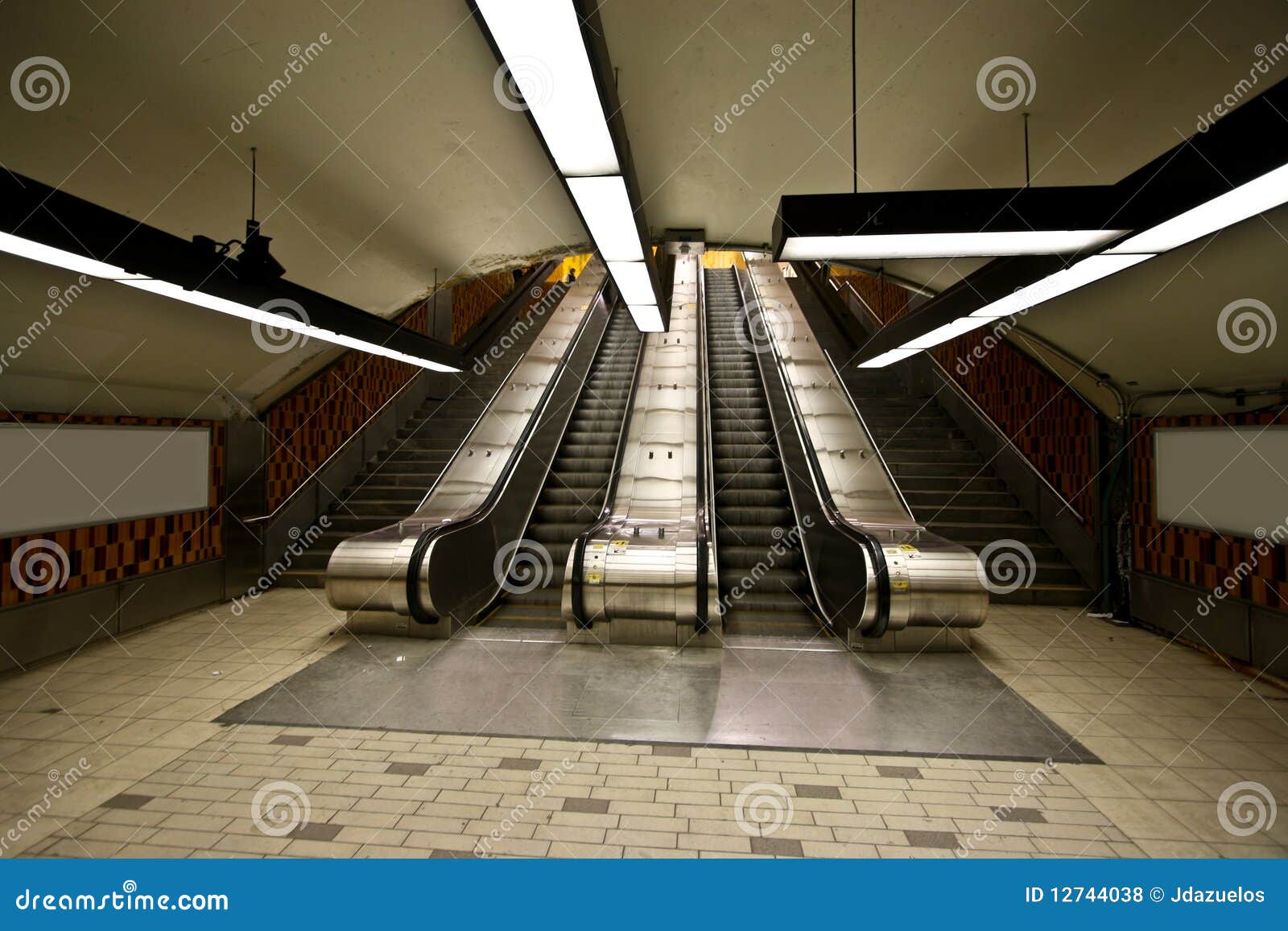 Subway Escalator Stair stock photo. Image of direction - 12744038