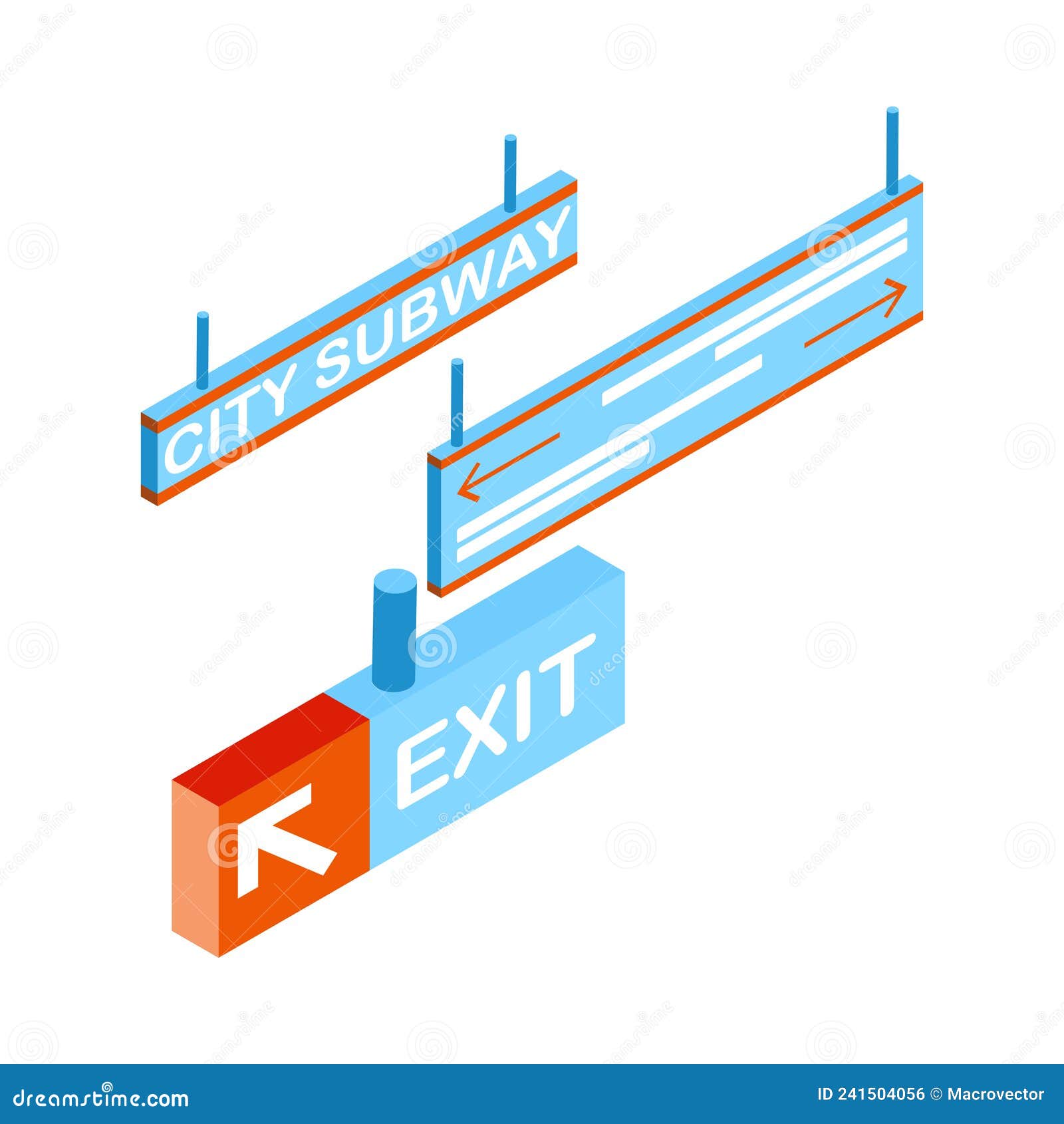 Subway Exit Signboard Composition Stock Vector - Illustration of train ...