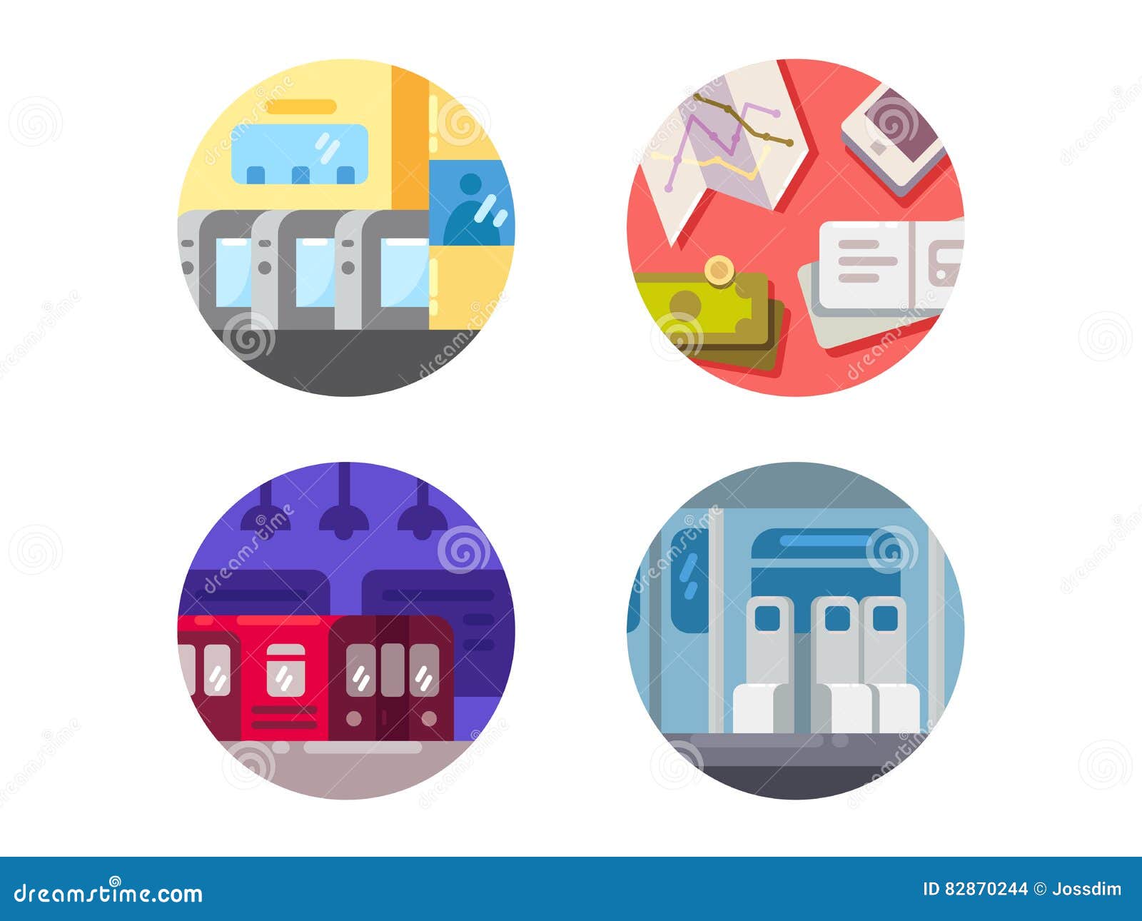 Subway flat icons stock vector. Illustration of rail - 82870244