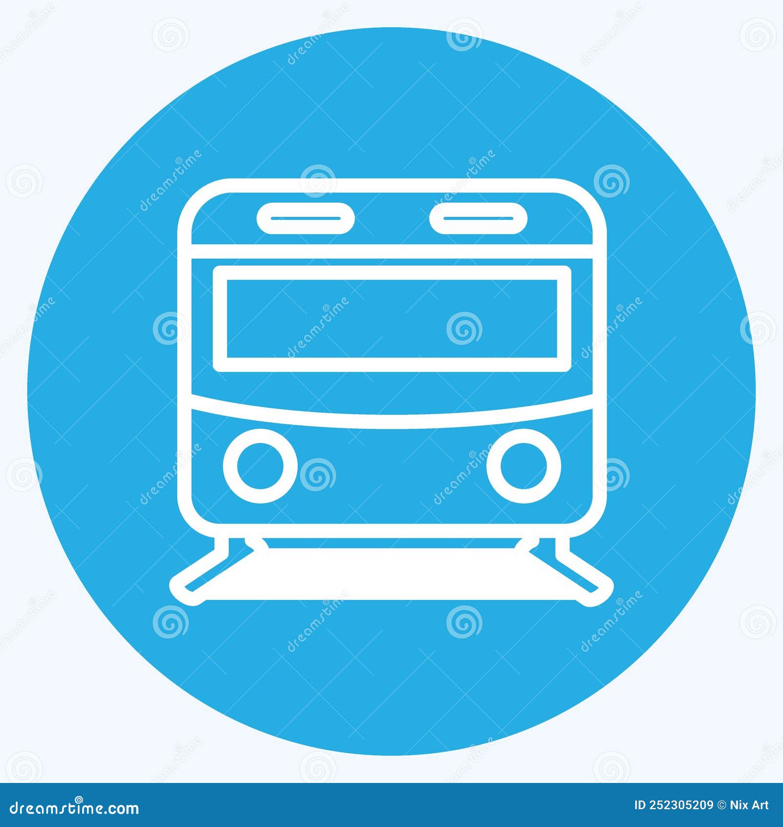 Subway Icon in Trendy Blue Eyes Style Isolated on Soft Blue Background ...