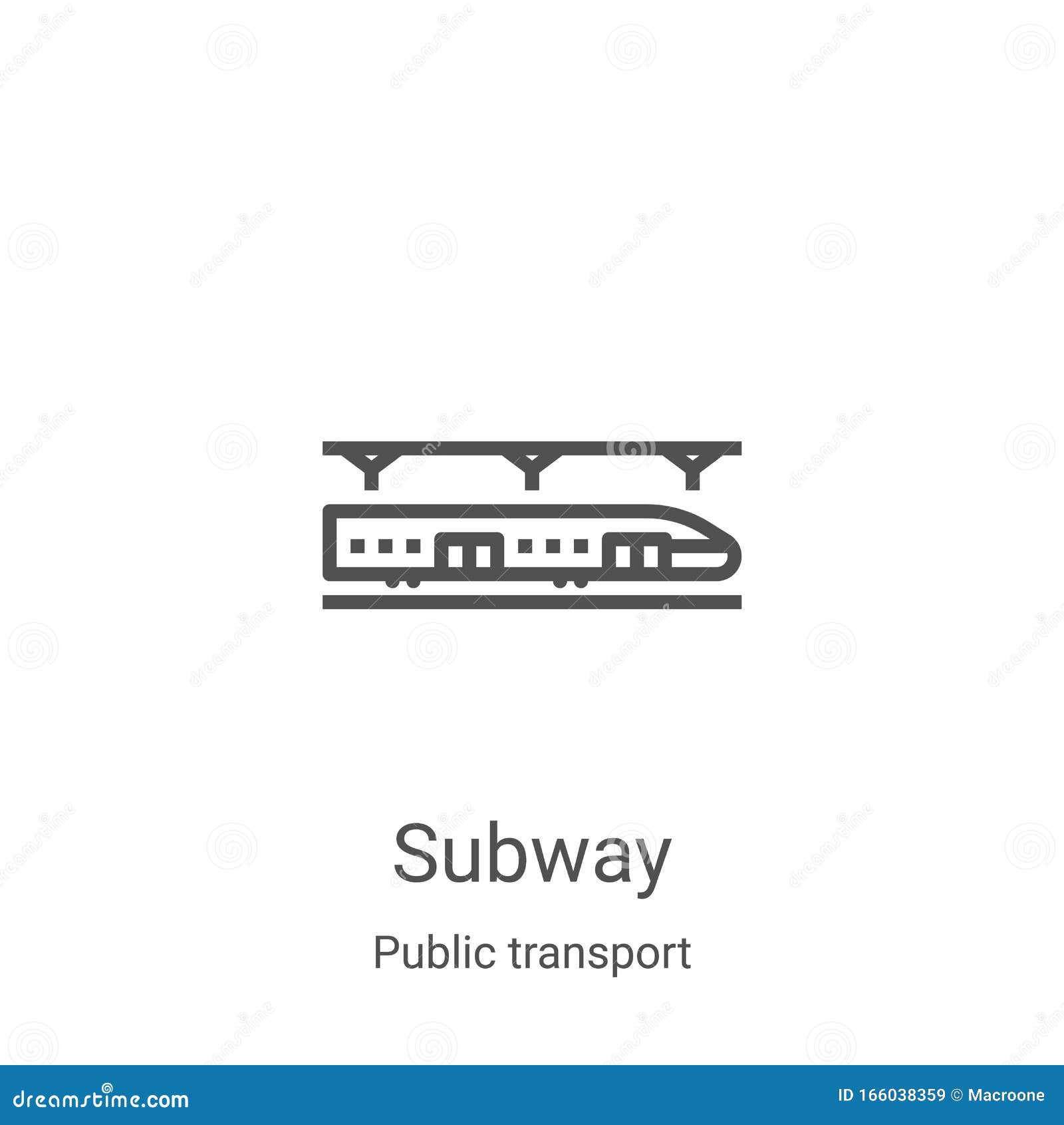 Subway Icon Vector from Public Transport Collection. Thin Line Subway ...