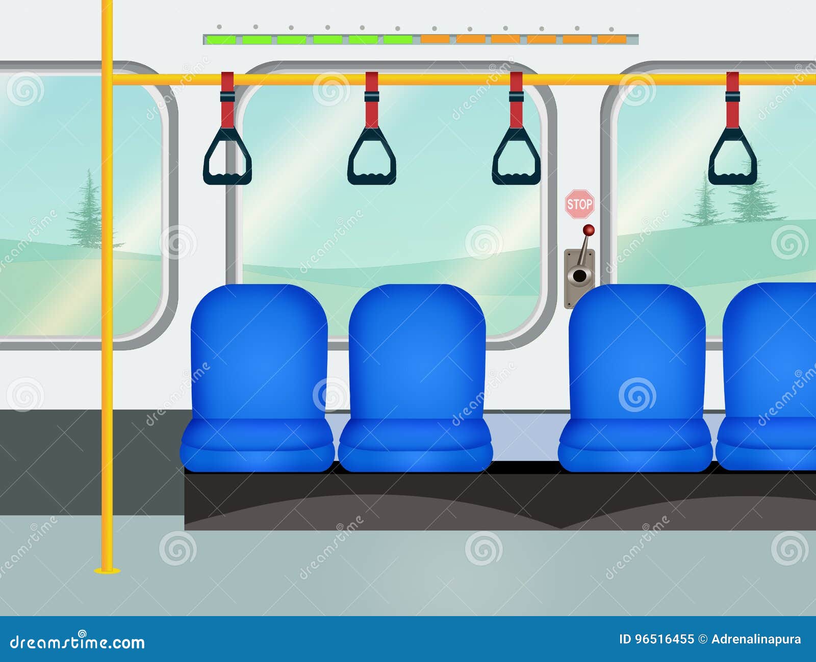 Subway Interior With Train And Railway Illustration | CartoonDealer.com ...