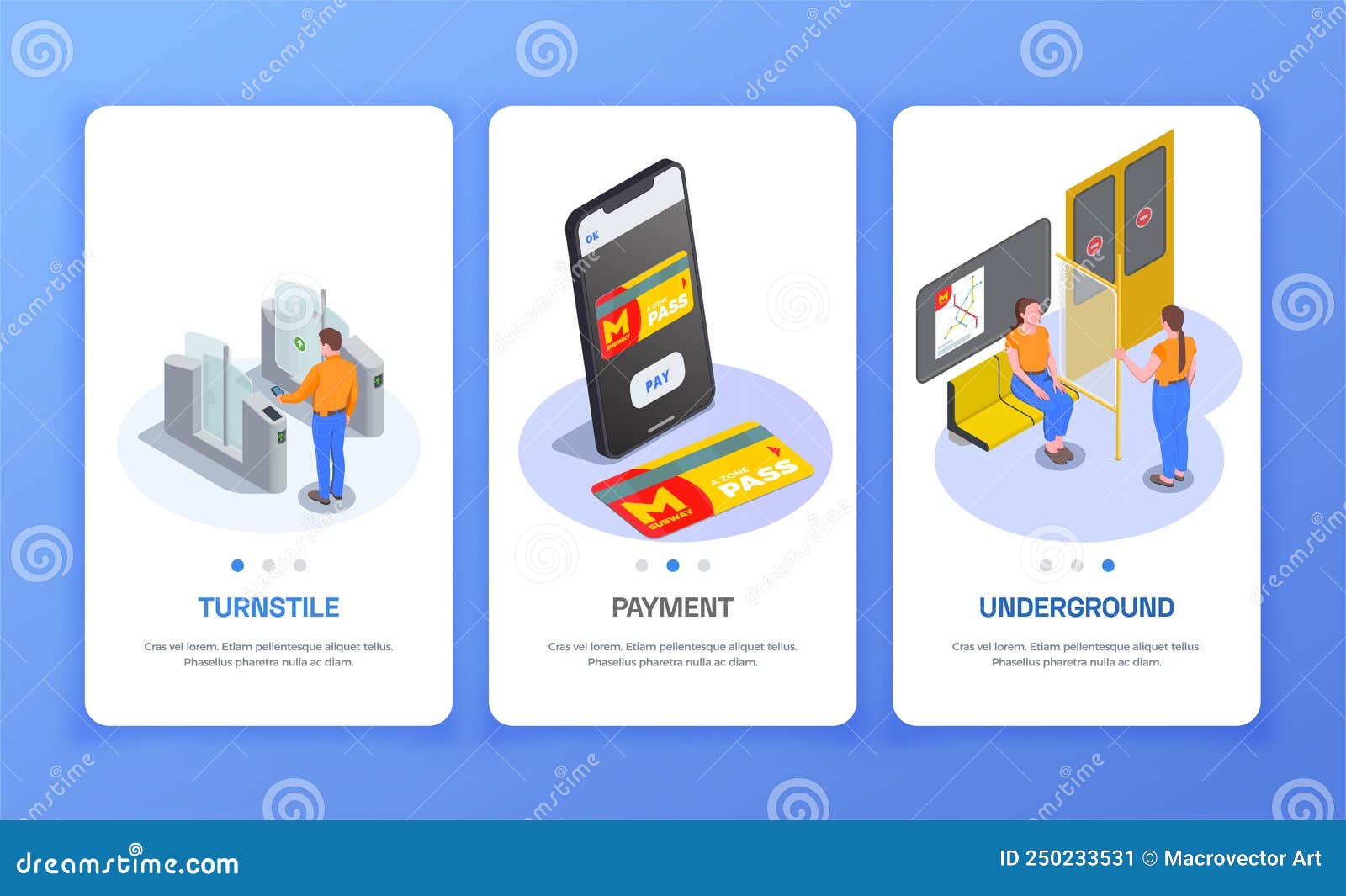 Subway Isometric Banners Set Stock Vector - Illustration of element ...