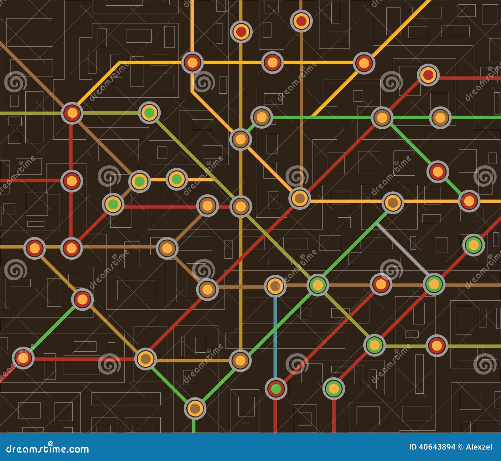 Subway map stock vector. Illustration of generic, colorful - 40643894