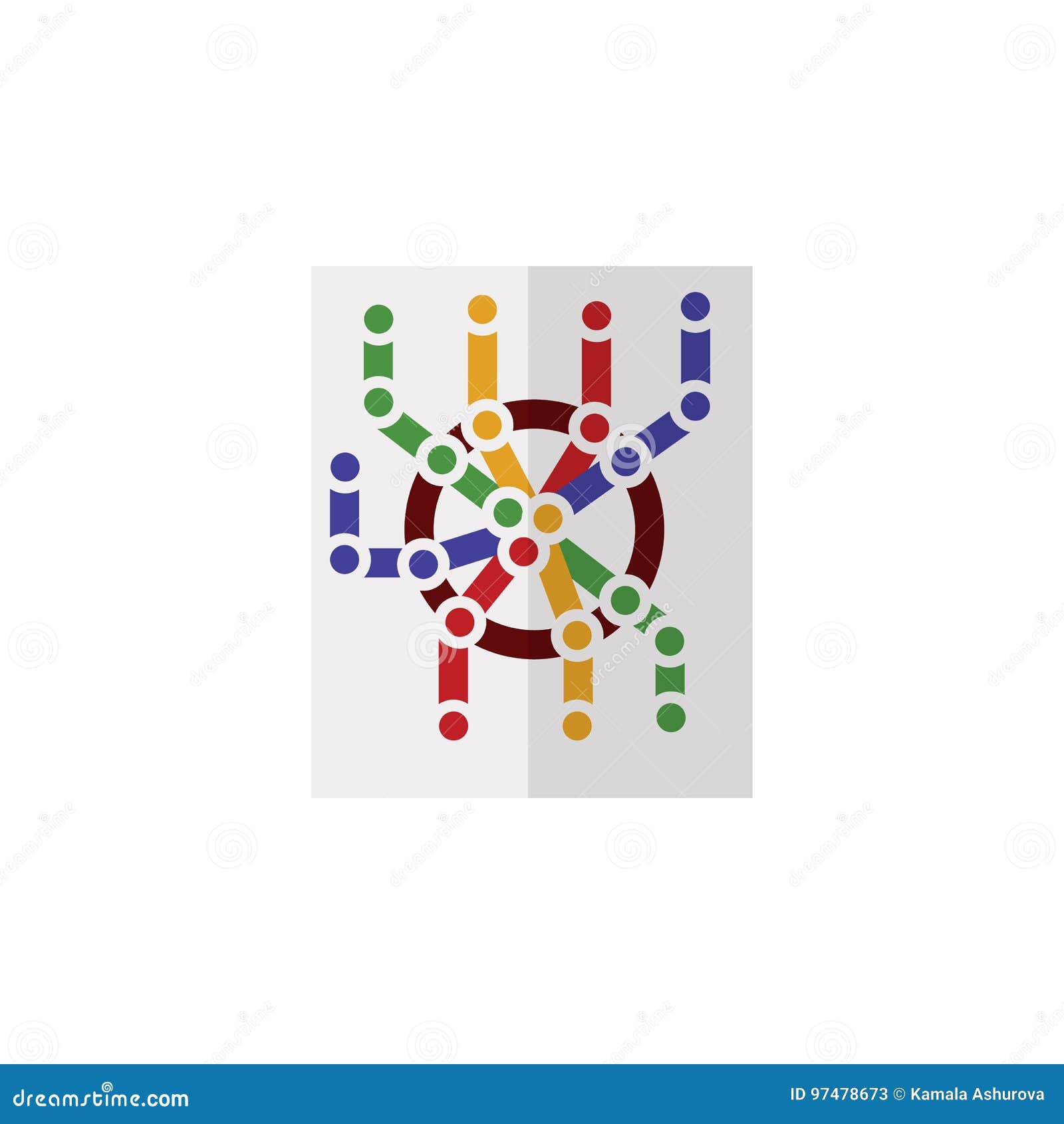 Subway Map Flat Icon. Router Vector Element Can Be Used for Router, Map ...