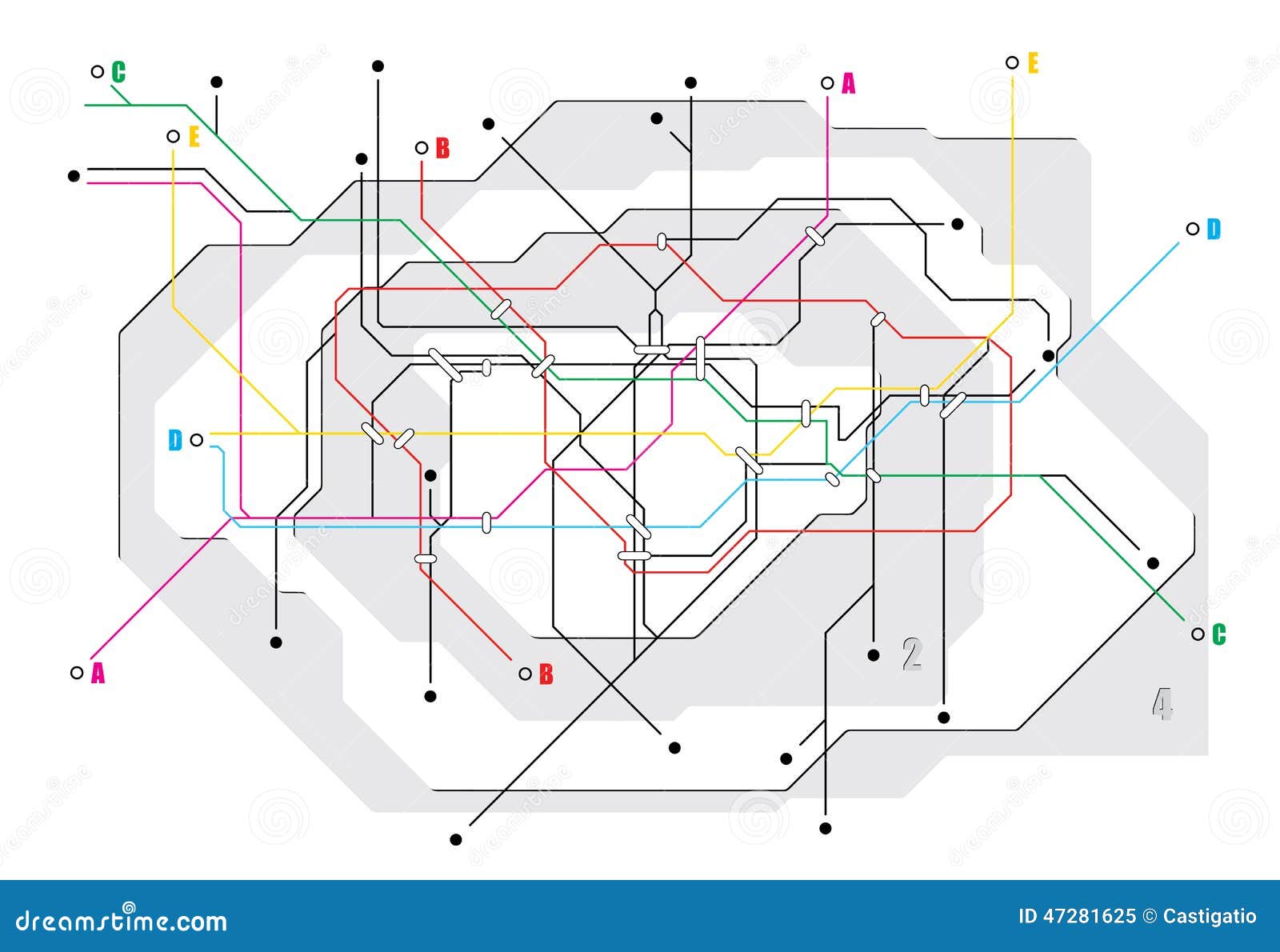 Subway Map, a Network of Underground Stock Vector - Illustration of ...