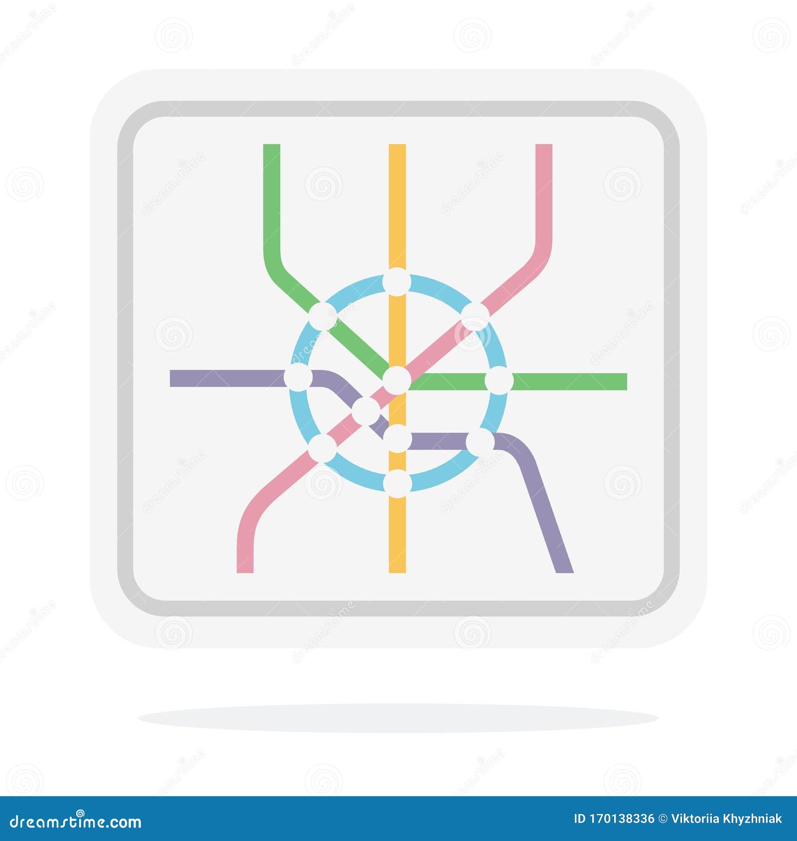 Subway Map Vector Flat Isolated on White Stock Vector - Illustration of ...