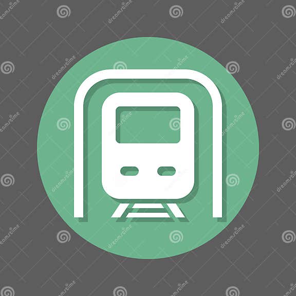 Subway, Metro Flat Icon. Round Colourful Button, Circular Vector Sign ...