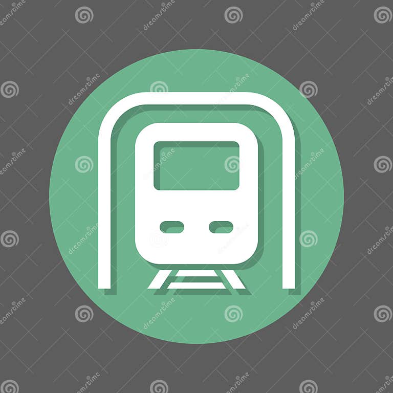 Subway, Metro Flat Icon. Round Colourful Button, Circular Vector Sign ...