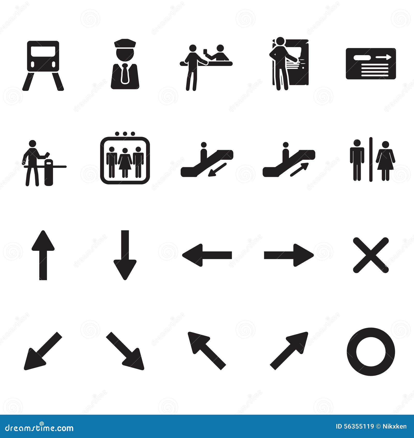 Subway and metro icons set stock illustration. Illustration of ...