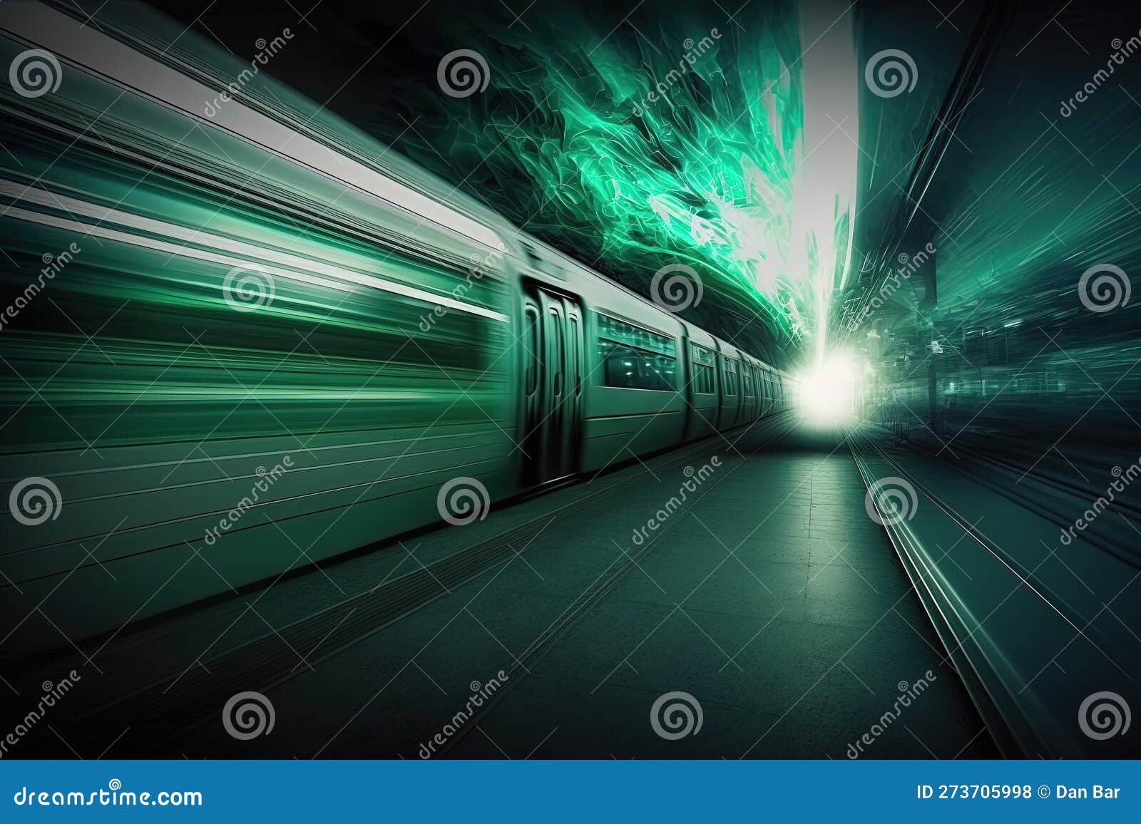 Subway Metro Station. Train in Fast Speed. Generative Ai Stock ...