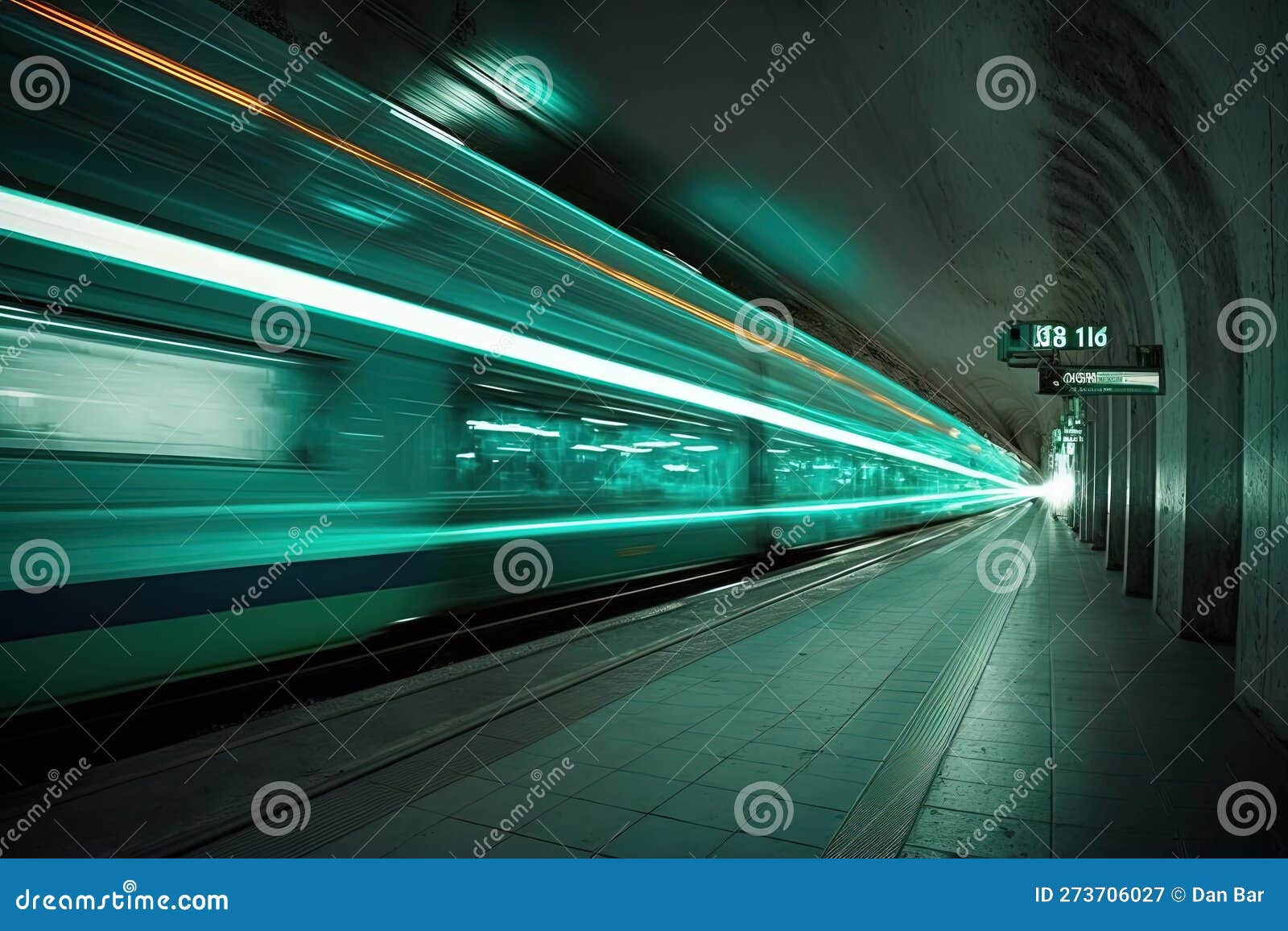 Subway Metro Station. Train in Fast Speed. Generative Ai Stock ...