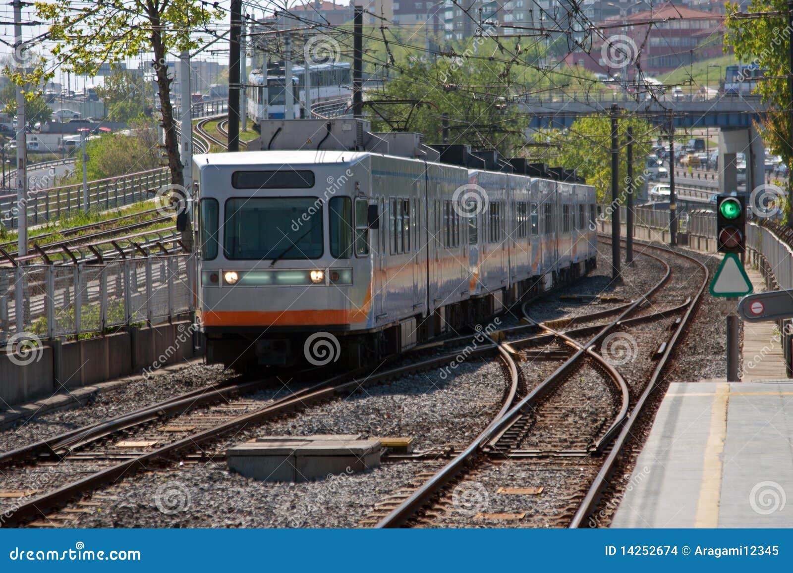 Subway moving on rails stock photo. Image of ecological - 14252674