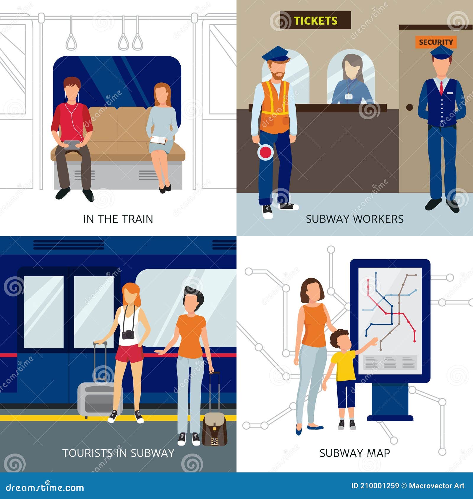 Subway People Design Concept Stock Vector - Illustration of railroad ...