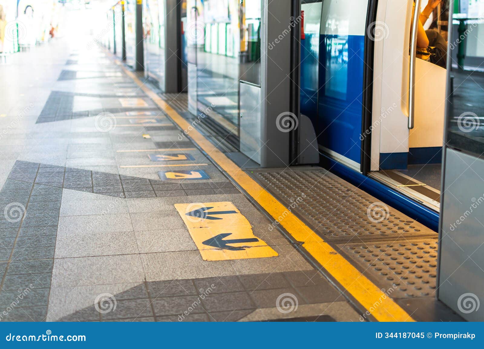 Subway Platform Arrow Sign Indicating Direction Entrance and Exit on ...