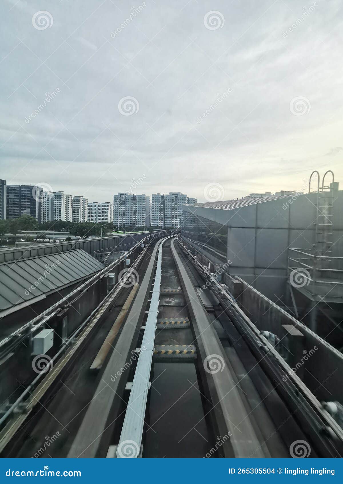 Subway rail building stock photo. Image of overpass - 265305504