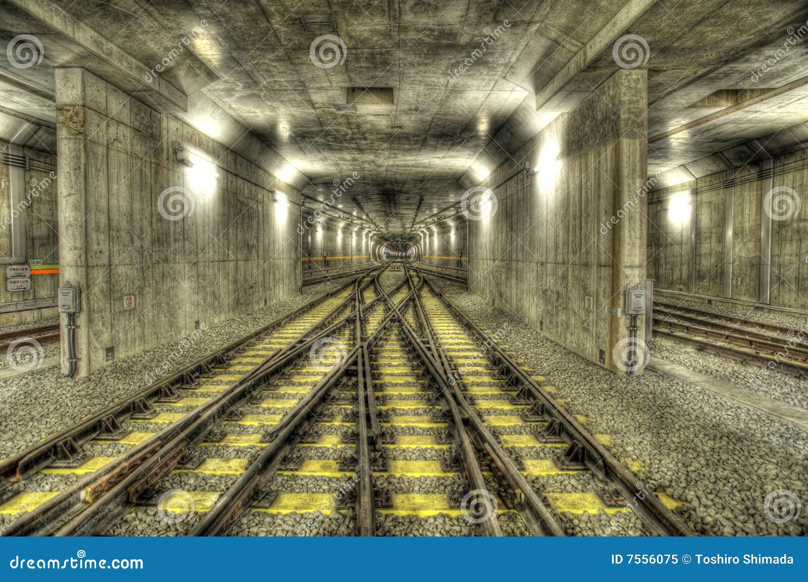 Subway railline stock image. Image of switch, concrete - 7556075