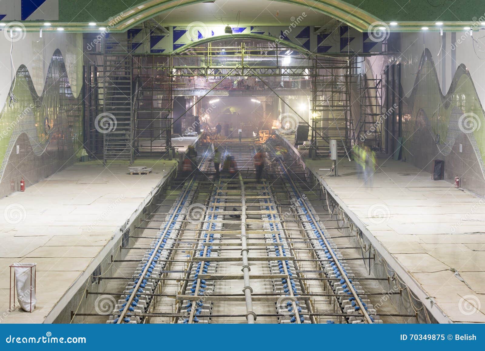 Subway Rails during Tunnel Construction Stock Image - Image of ...