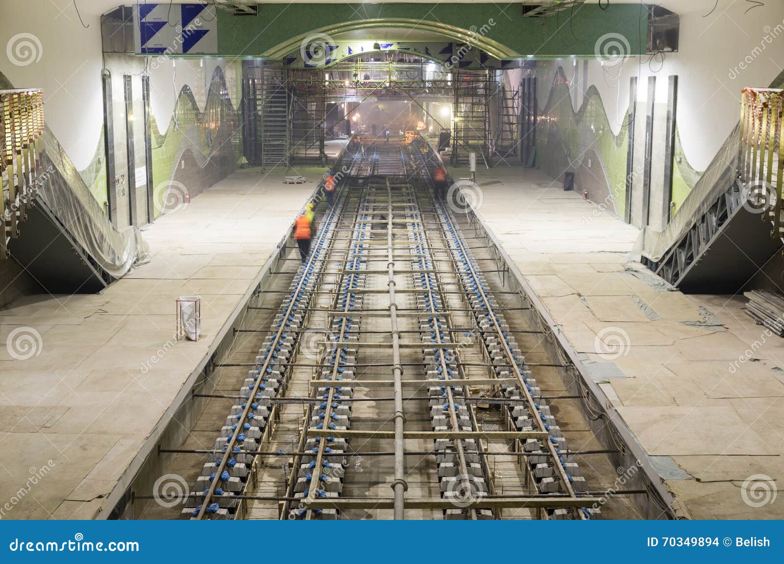 Subway Rails during Tunnel Construction Stock Photo - Image of subway ...