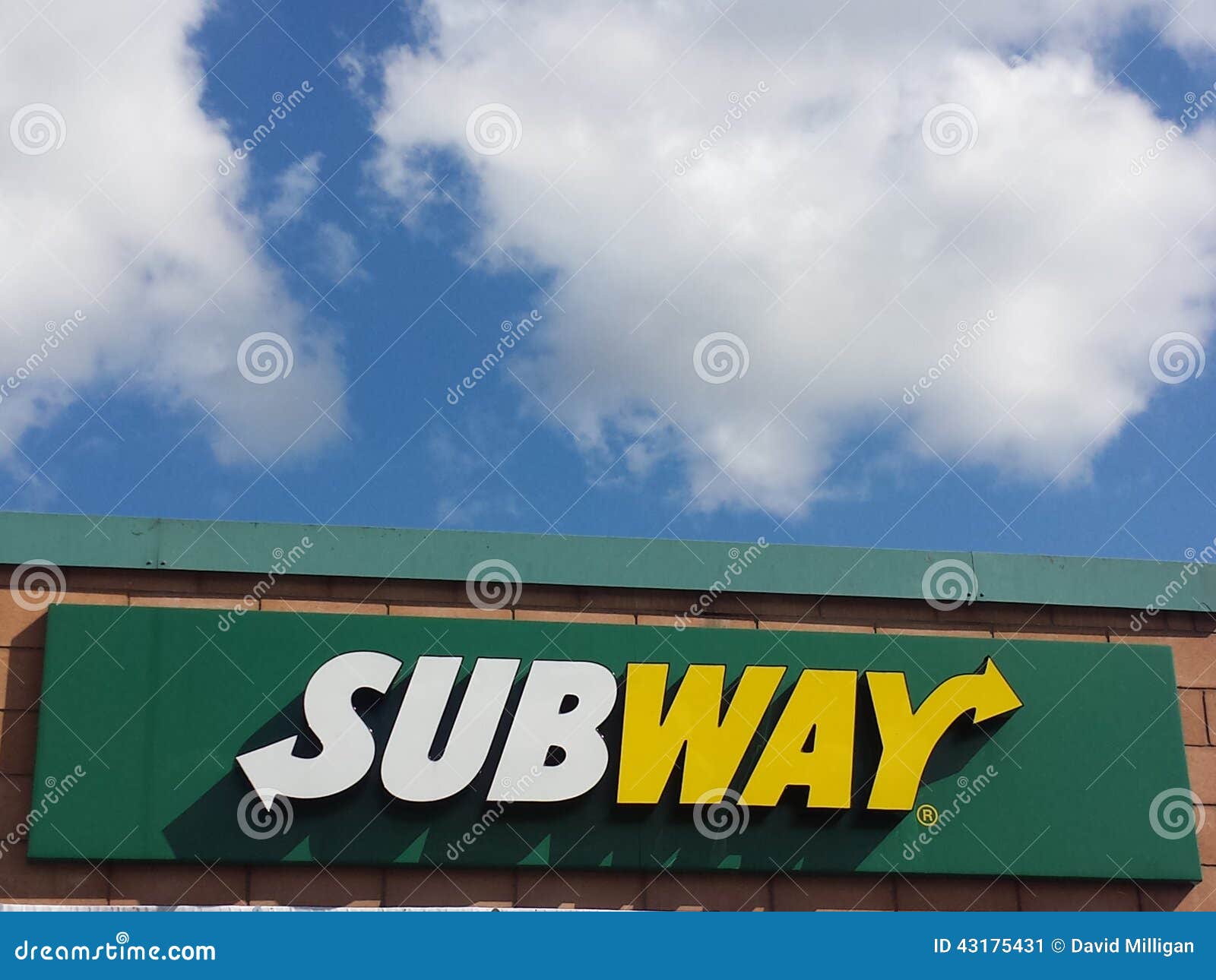 Subway restaurant sign editorial photo. Image of away - 43175431
