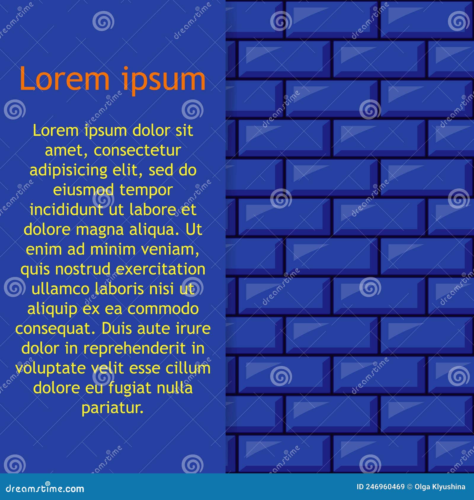 Subway Seamless Blue Pattern. Brick Wall Stock Vector - Illustration of ...