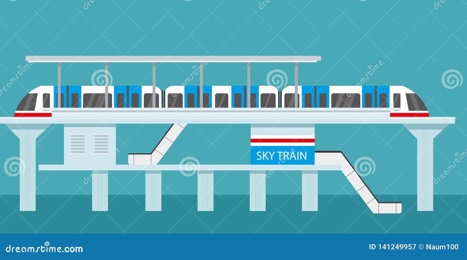 Subway Or Skytrain Station,city Metro Cartoon Vector | CartoonDealer ...