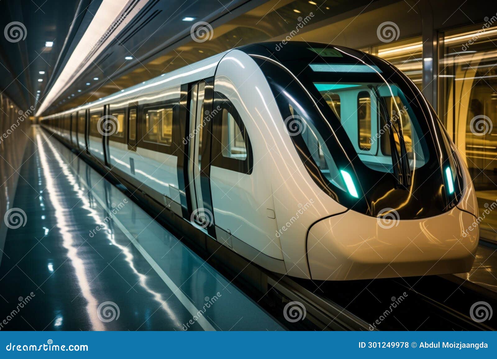 Subway Sophistication Sleek Train Smoothly Glides, Flaunting Modern ...
