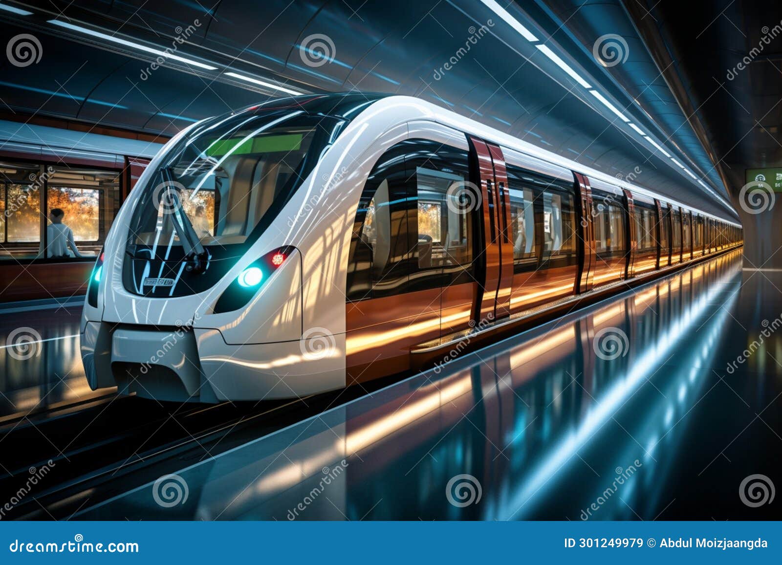 Subway Sophistication Sleek Train Smoothly Glides, Flaunting Modern ...