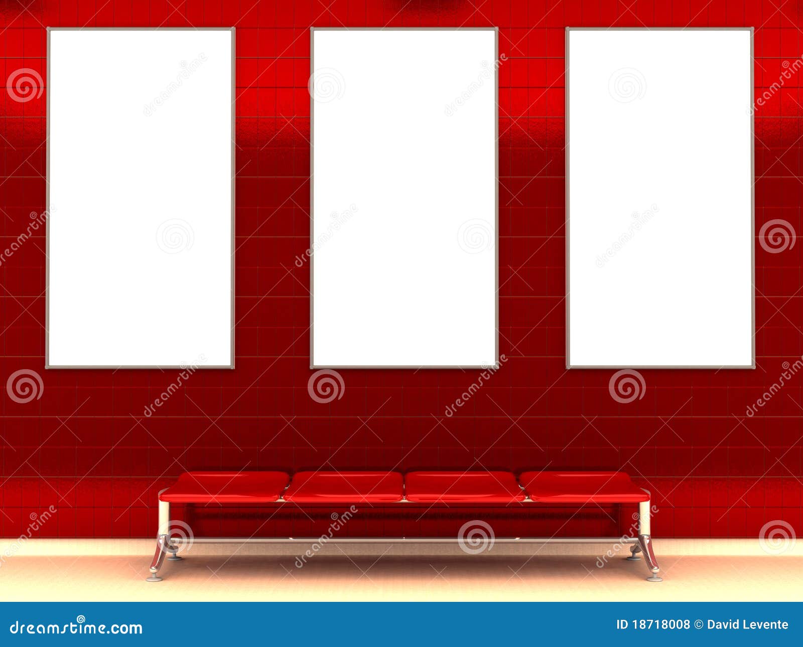 Subway station with bench stock illustration. Illustration of promotion ...