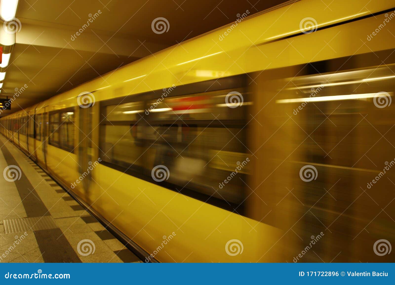 Subway in Station Berlin Germany Stock Photo - Image of ubahn, motion ...