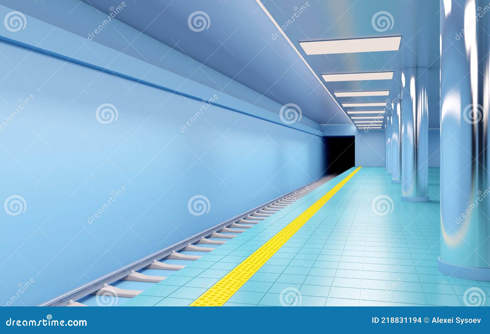 Subway station empty stock illustration. Illustration of metro - 218831194