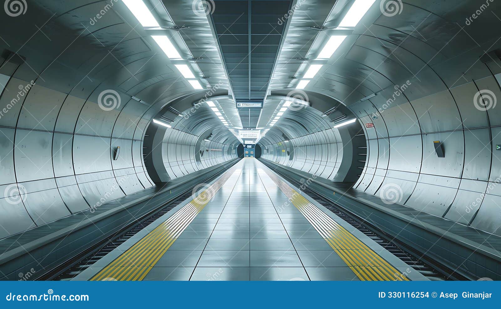 Subway Station with Futuristic Architecture Stock Illustration ...