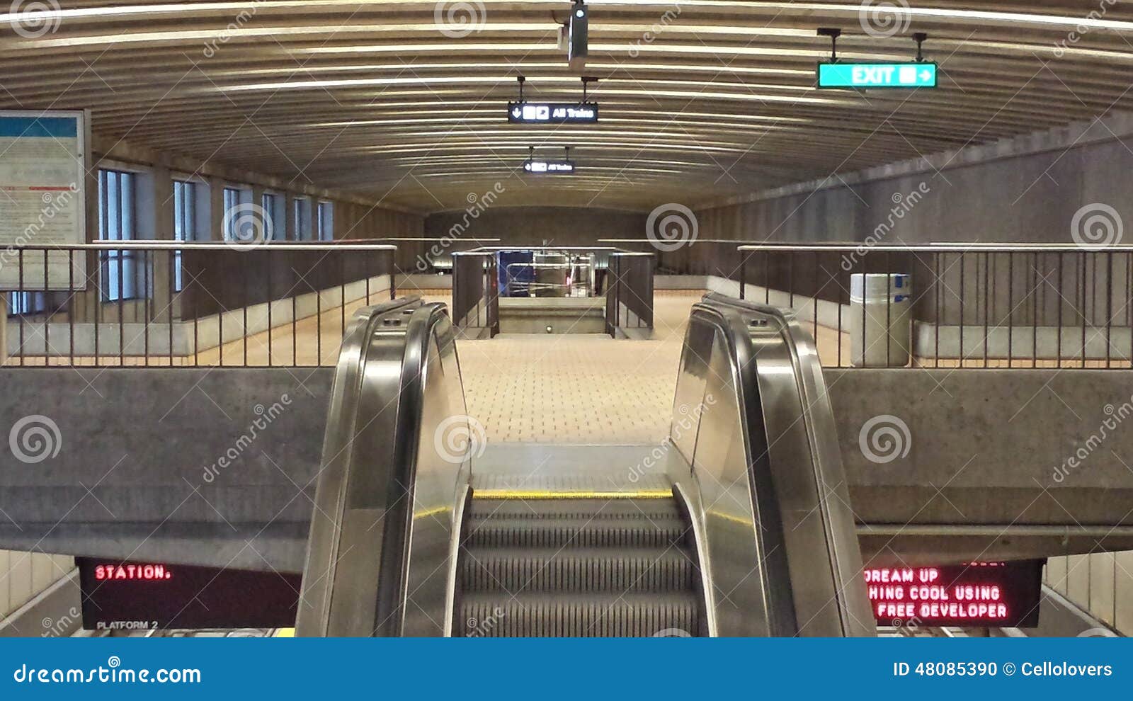 Subway station hallway stock photo. Image of paid, symmetrical - 48085390