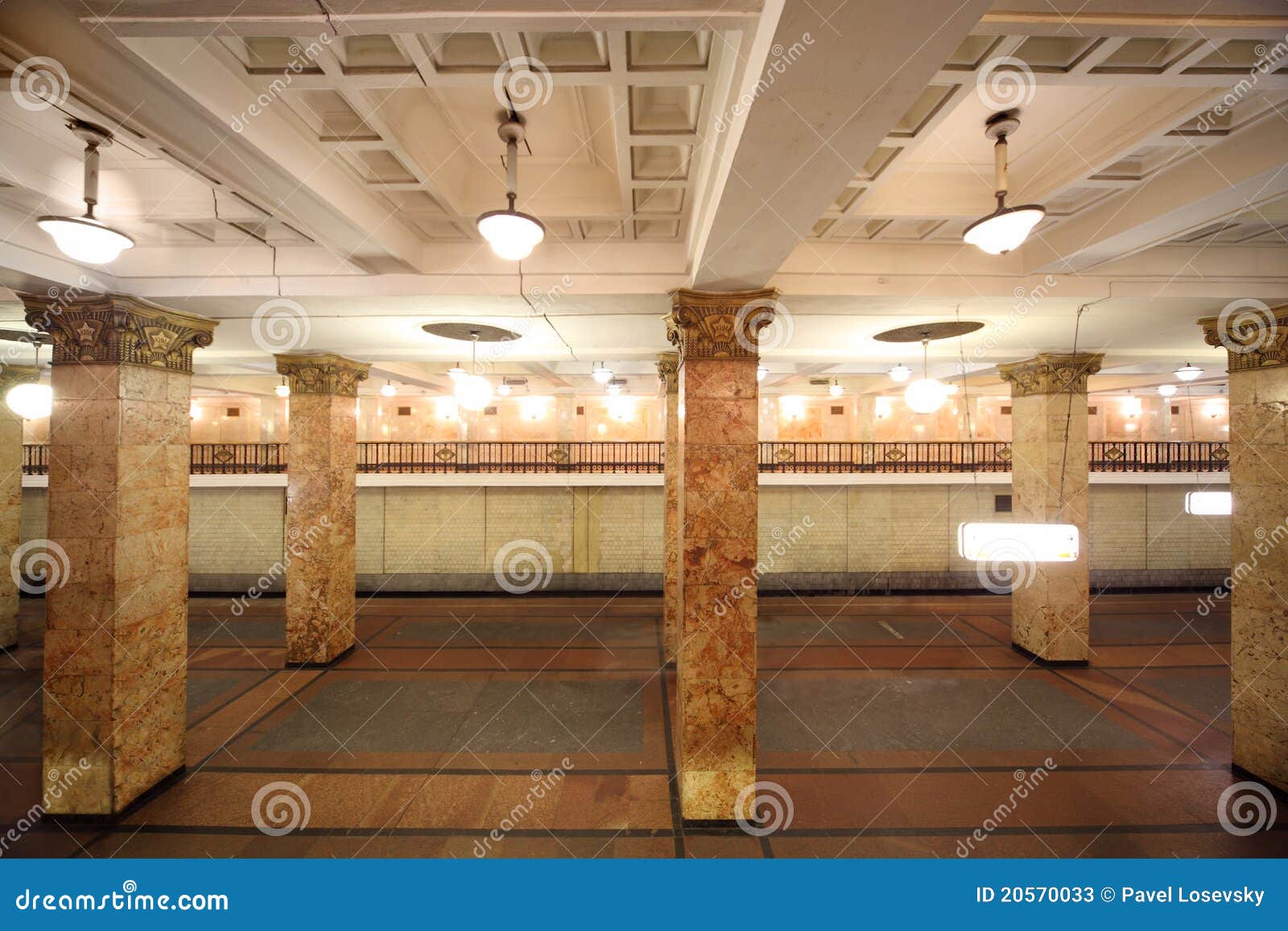 Subway Station, Marble Columns, Granite Floor Stock Image - Image of ...
