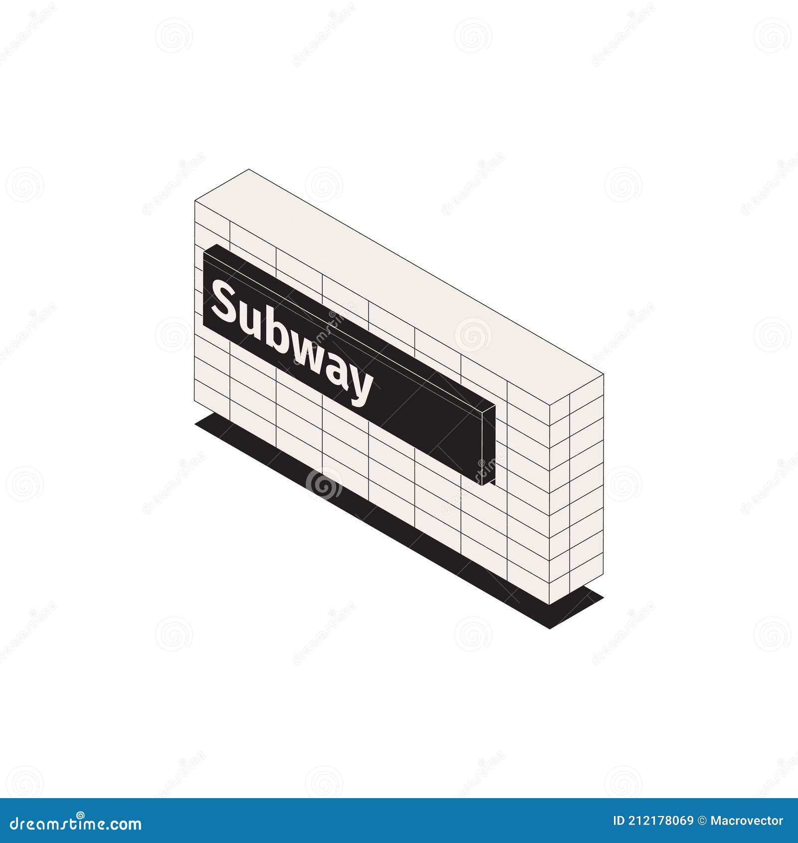 Subway Station Sign Composition Stock Vector - Illustration of metro ...